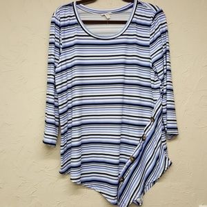 Como Blu | Tops | Striped Tunic Como Blu | Poshmark